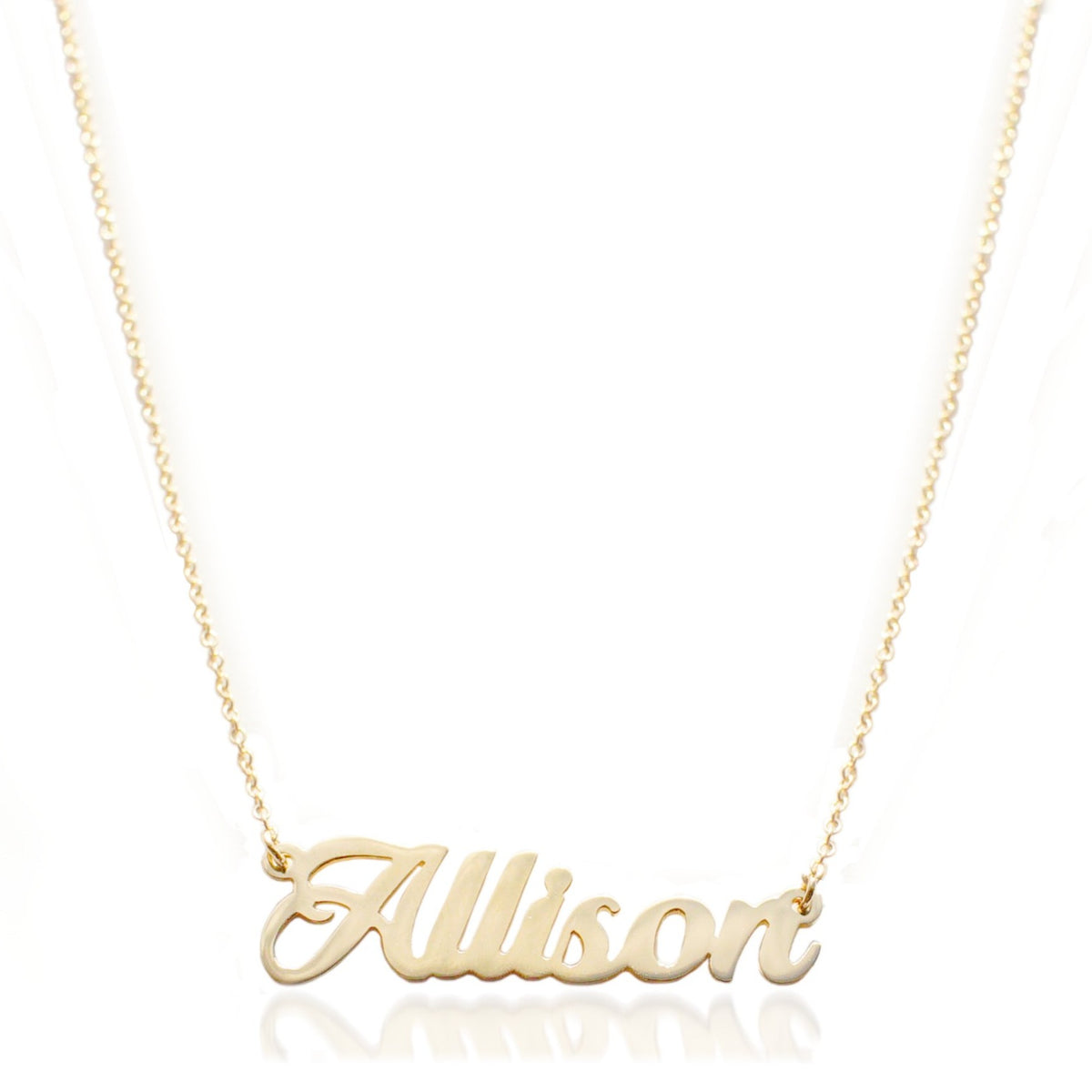 Nameplate Necklace, Classical script font – Bianca Pratt Jewelry