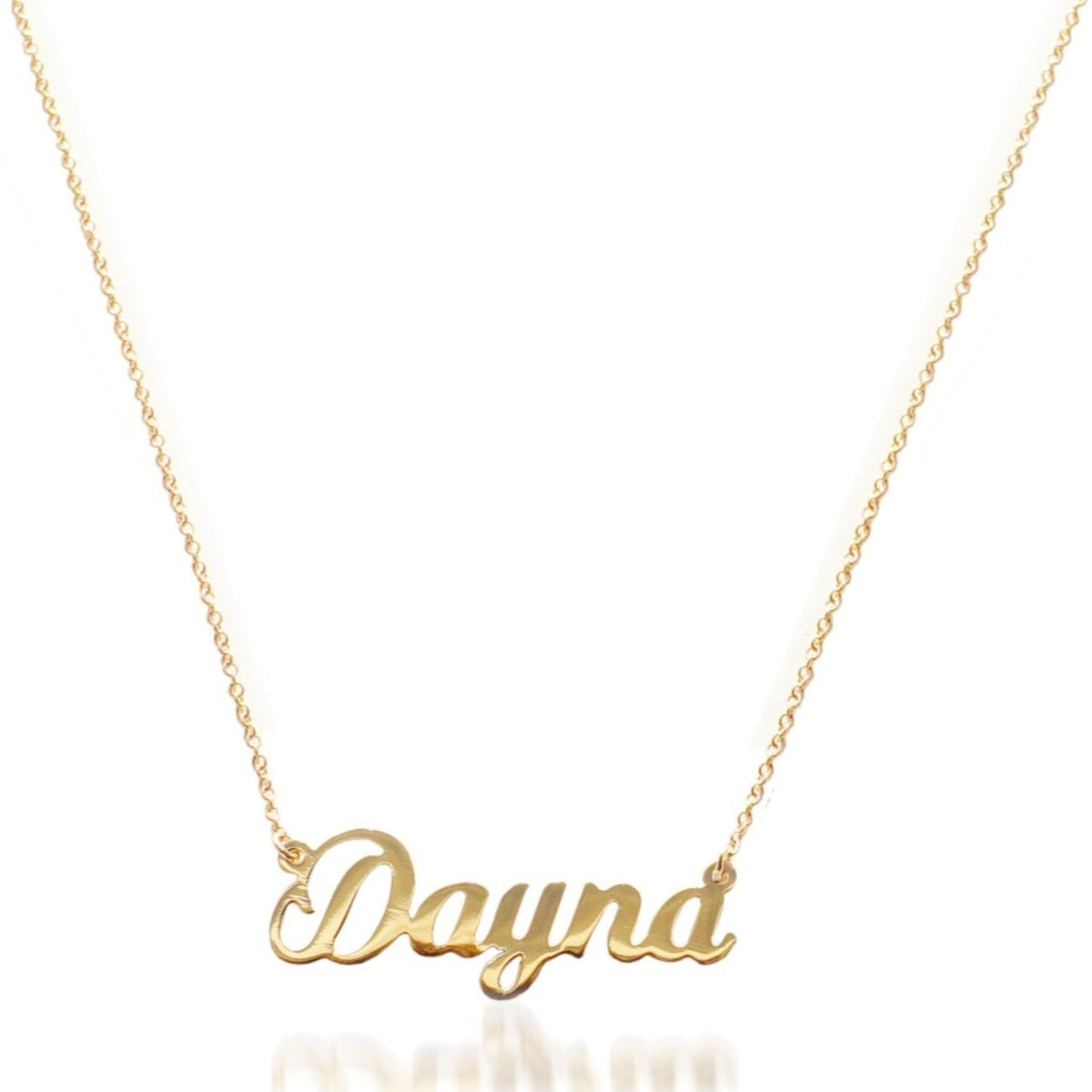 Nameplate Necklace, Classical script font – Bianca Pratt Jewelry